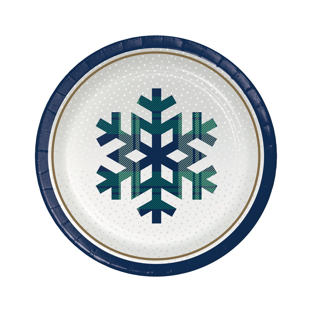 8 Snowflake Plates 7", Christmas Dinner Plates, Christmas Party ...