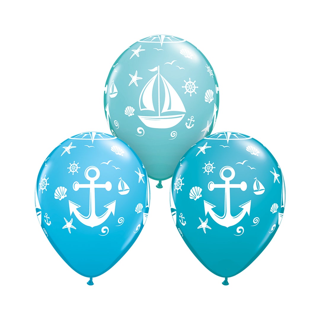 Five Nautical Balloons, Anchor Balloon, Sailboat Balloon, Seaside ...
