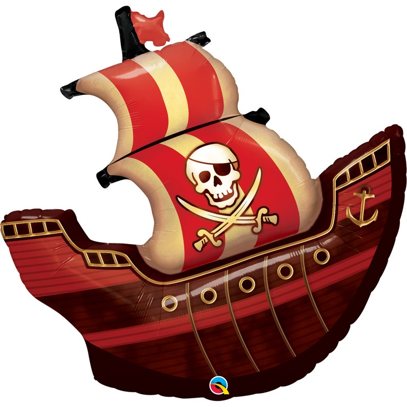 40 Pirate Ship Balloon Foil Mylar Skull And Crossbones Etsy