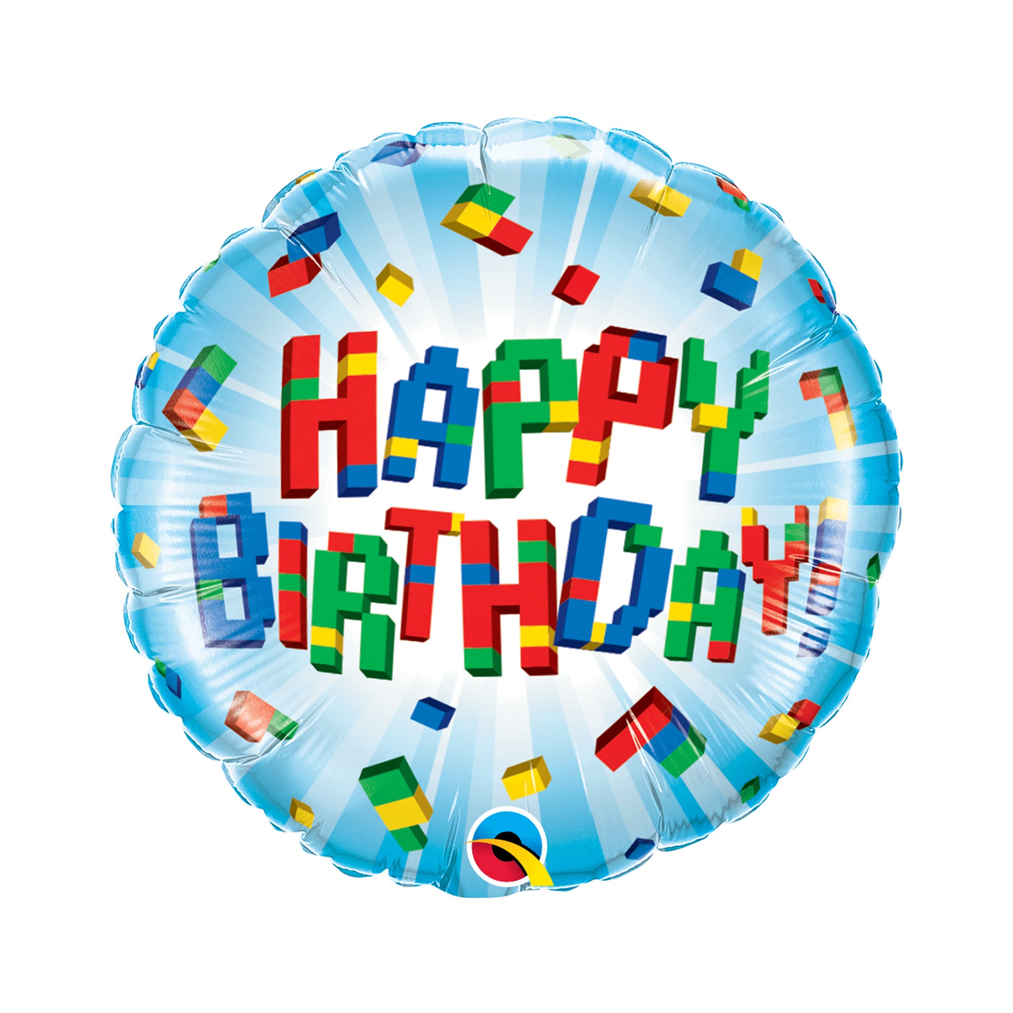 Happy Birthday Building Blocks Balloon 18", Block Party Balloon, Brick ...
