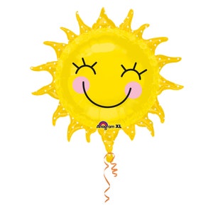 Sun Balloon Foil Mylar 29", Baby Shower, You Are My Sunshine, Summer ...