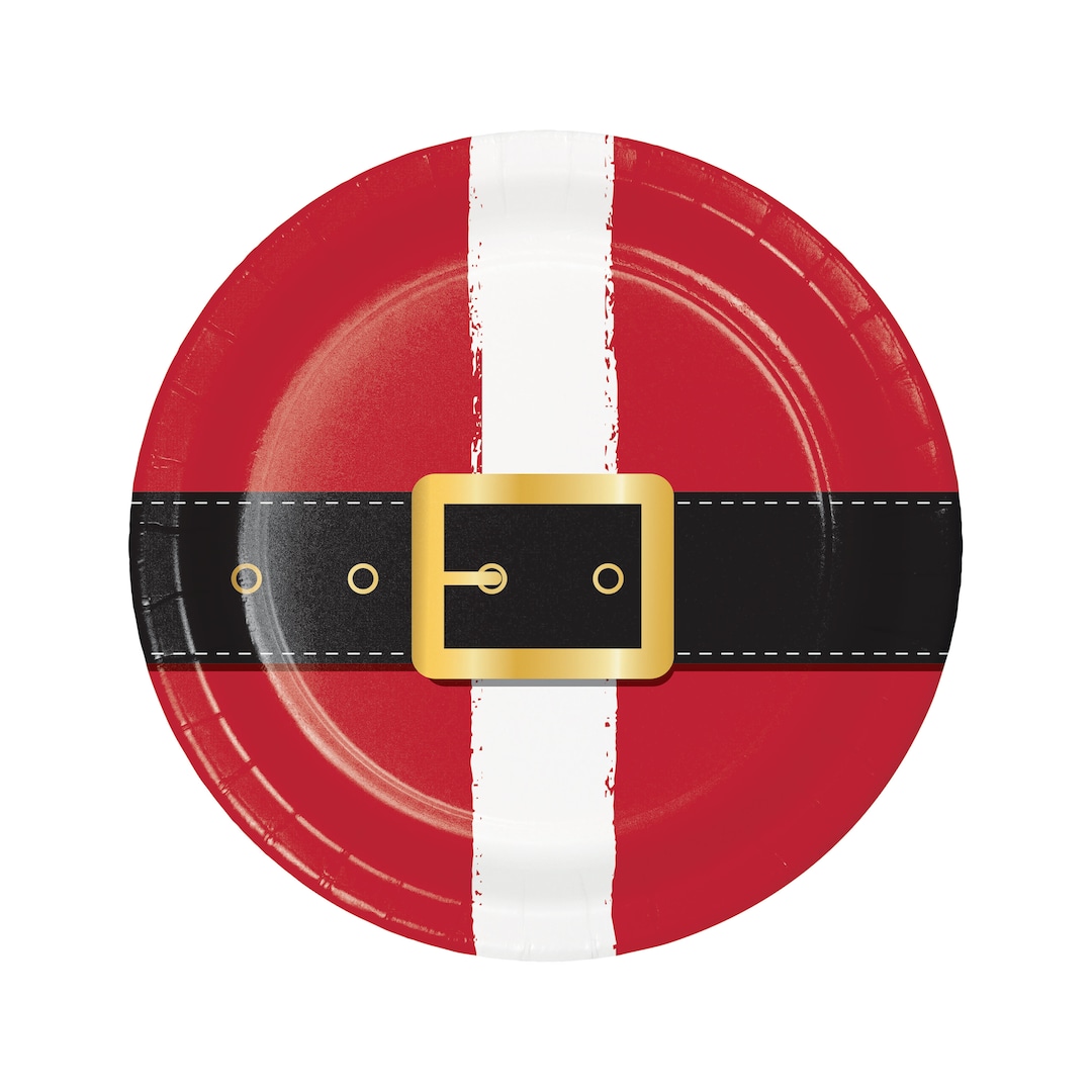 8 Christmas Santa Plates 7", Christmas Plates, Christmas Party ...