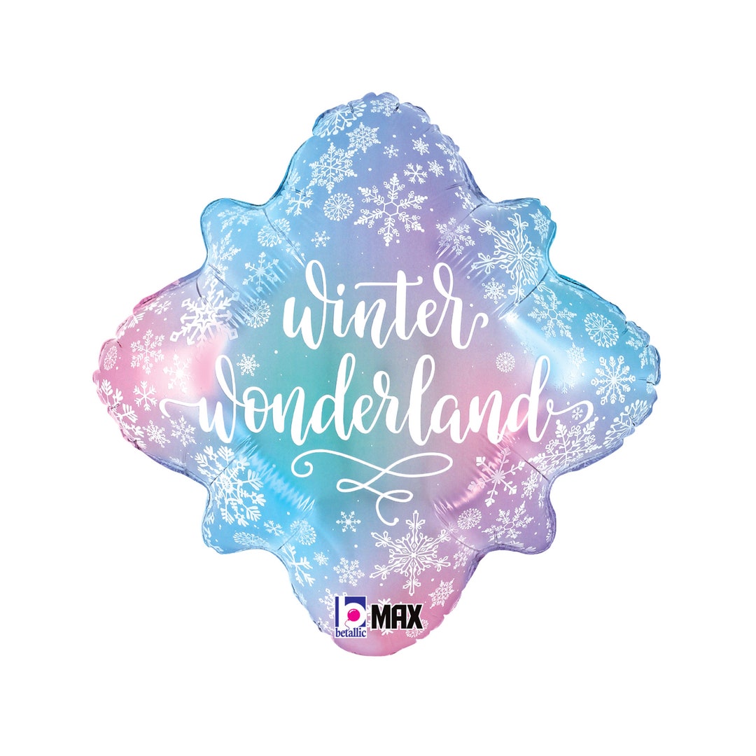Winter Wonderland Balloon 18", Snowflake Decoration, Winter Party ...