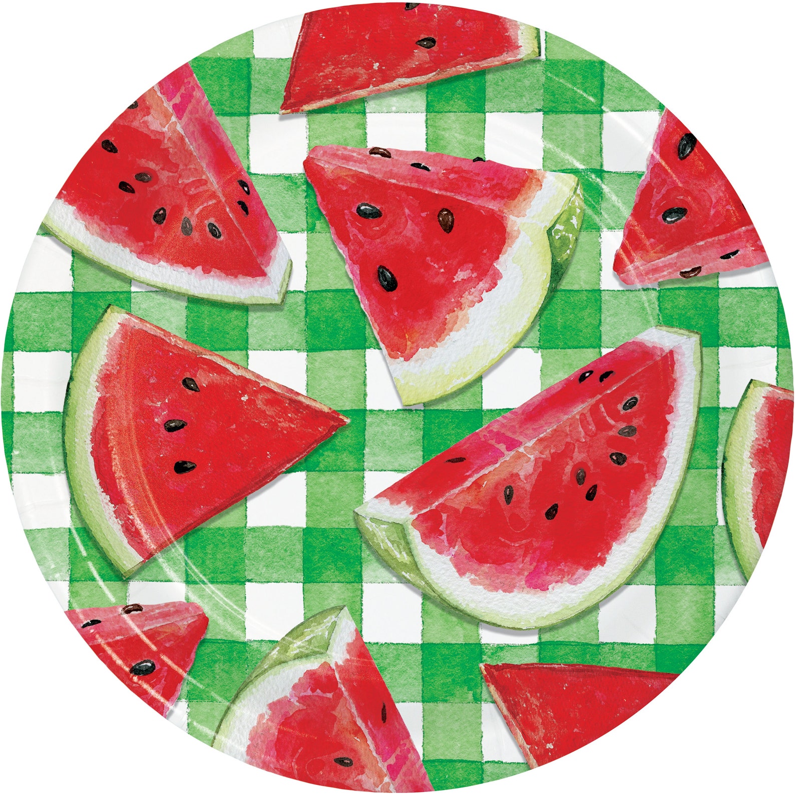7 Watermelon Plates Luau Party Watermelon Slice - Etsy