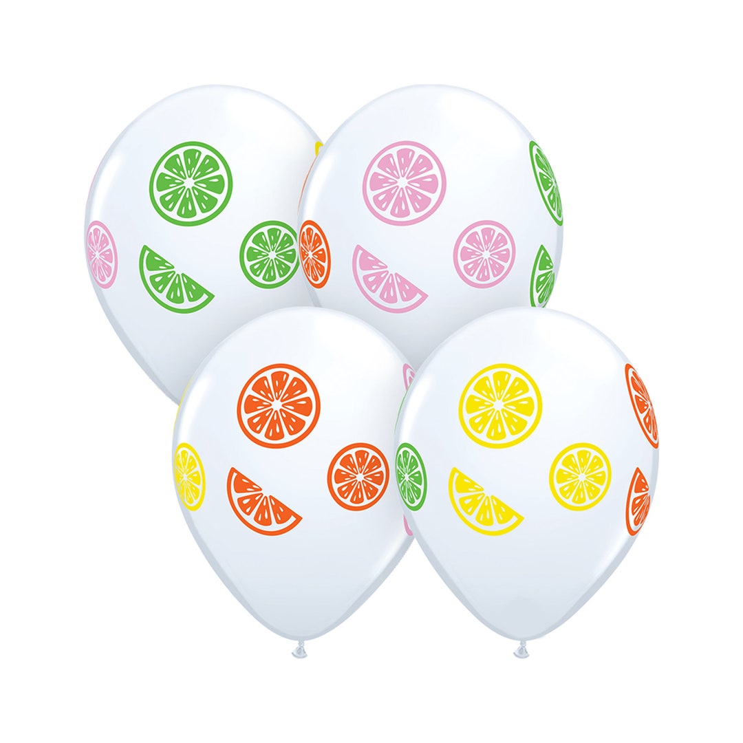 Five Fruit Slices Balloon, Luau Party, Lemon Slice, Tropical Fruit ...