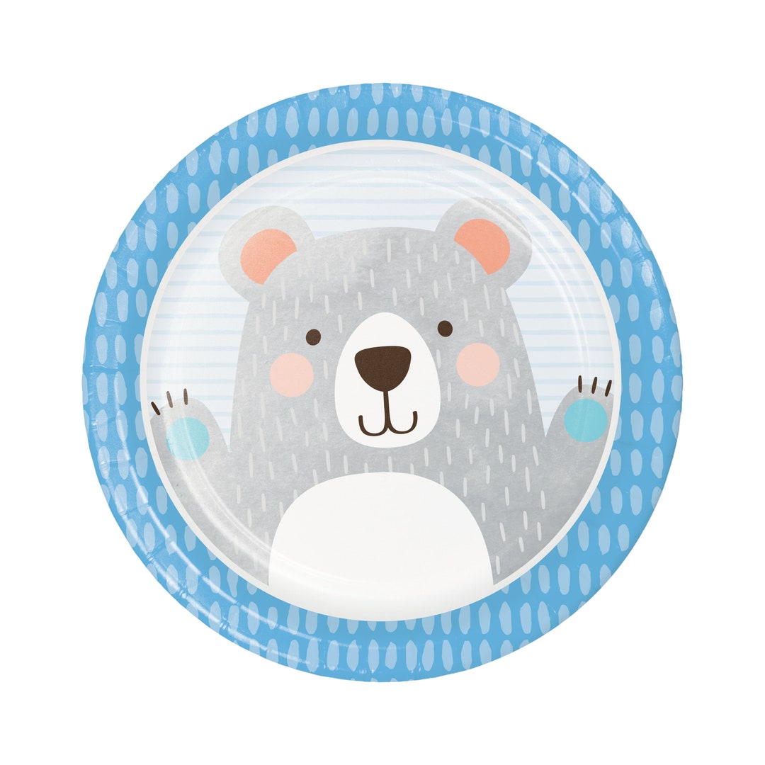 8 Bear Plate 9", Bear Paper Plate, Bear Birthday Party, Bear Themed ...