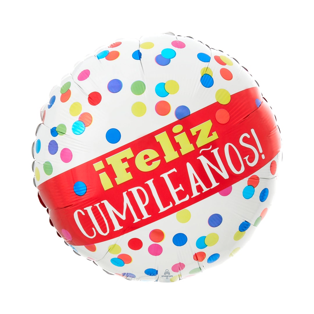 Feliz Cumpleanos Dots Balloon 18", Happy Birthday Balloon, Spanish ...