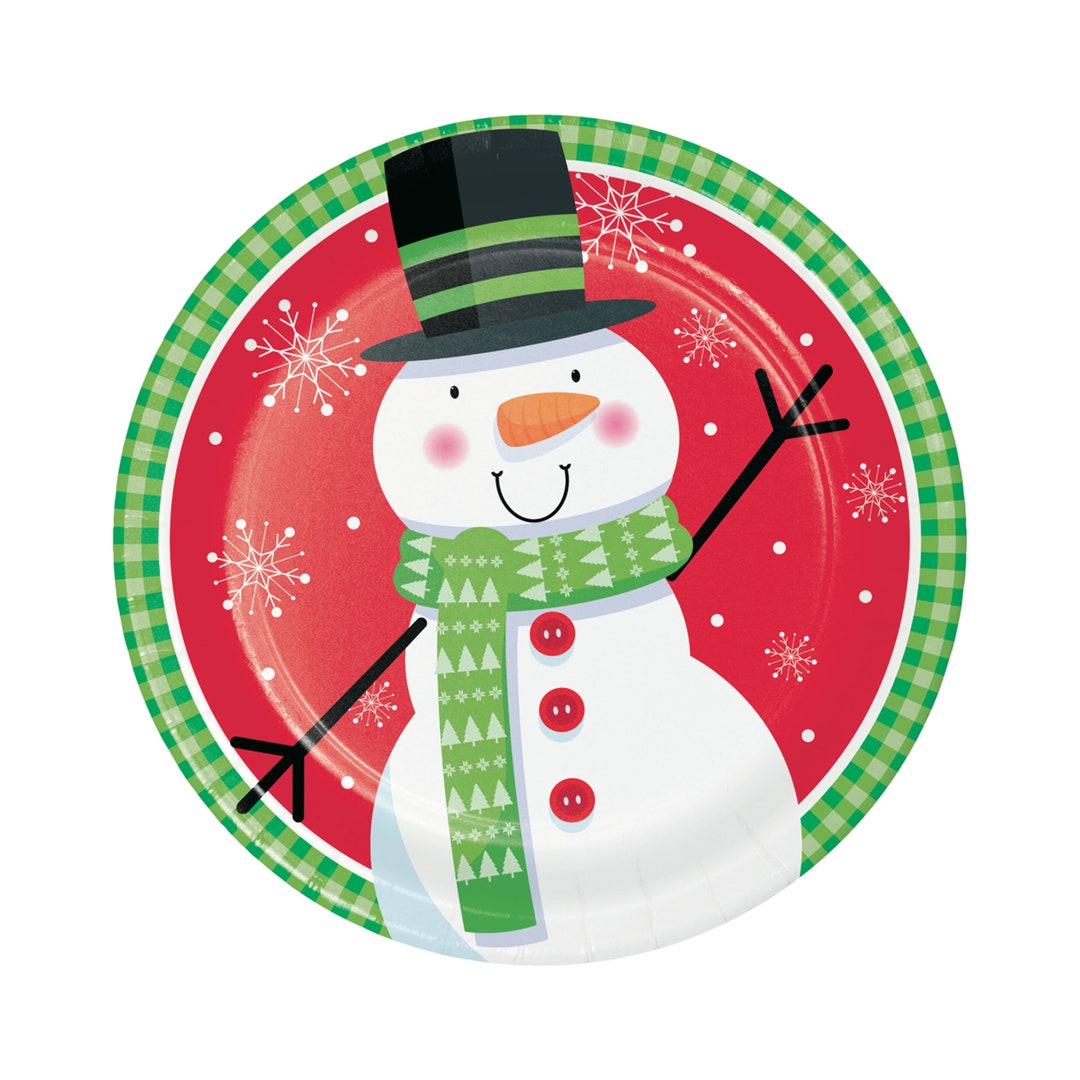 8 Snowman Plates 7", Christmas Plates, Snowman Decoration, Holiday ...
