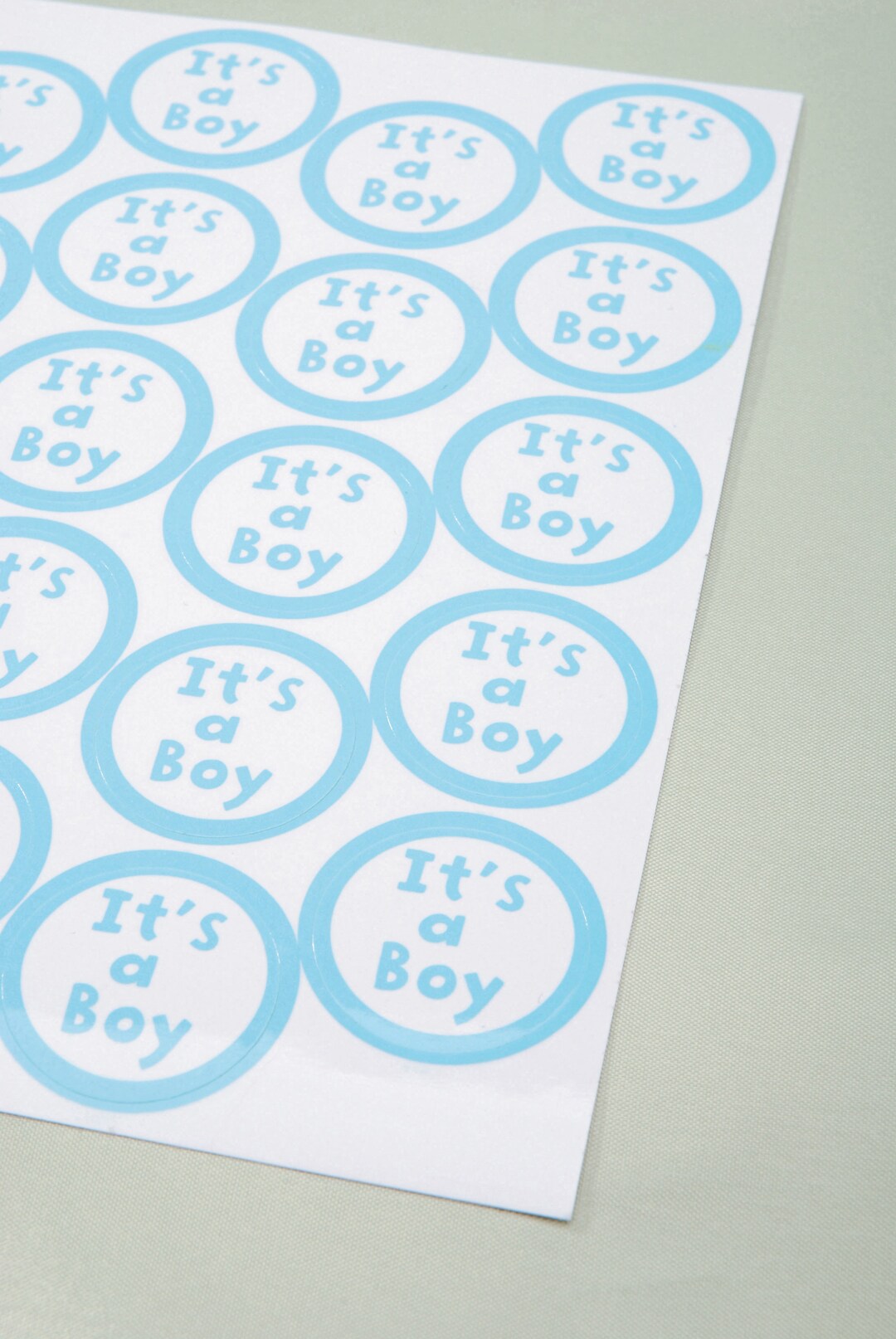 50 Its a Boy Stickers, Clear Stickers With Blue Writing, 1" Wide, Self ...