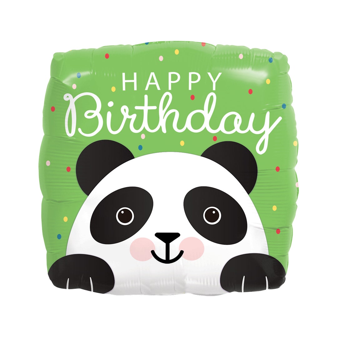 Happy Birthday Panda Balloon 18", Baby Shower Balloon, Tropical Balloon ...
