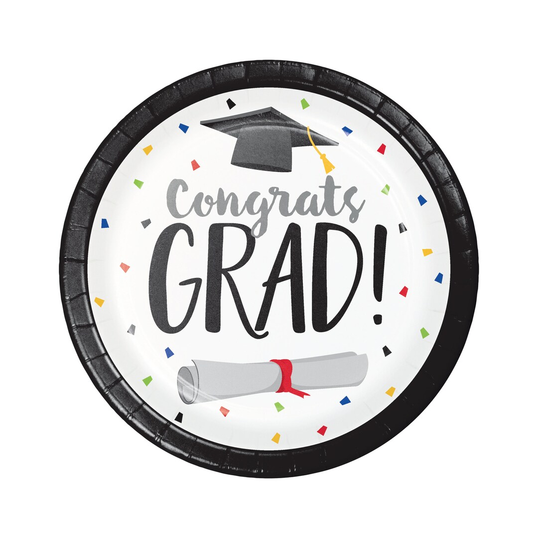 8 Graduation Plates 7", Congrats Grad, Graduation Party, College ...
