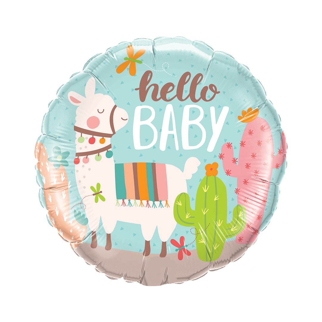 Hello Baby Llama Balloon 18", Llama Party, Llama Baby Shower, Llama ...