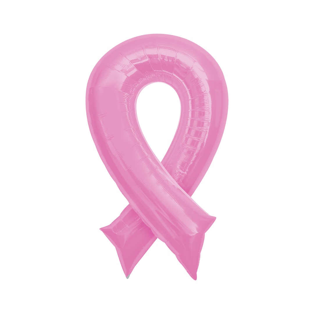 Pink Ribbon Balloon 36", Breast Cancer Ribbon Balloon, Cancer Survivor ...