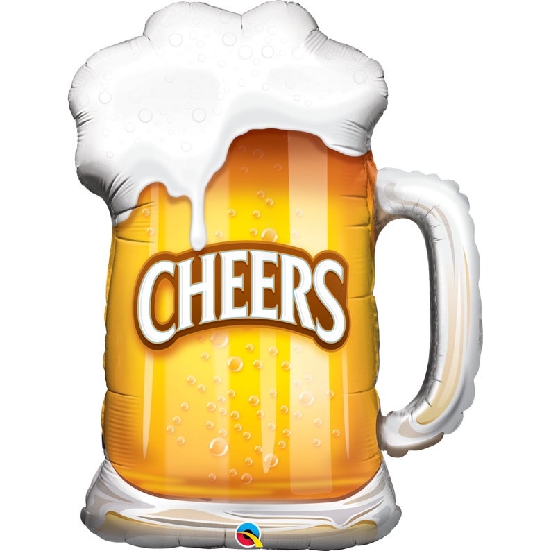Jumbo Cheers Beer Mug Balloon Foil Mylar 35", Wine Glass Balloon ...