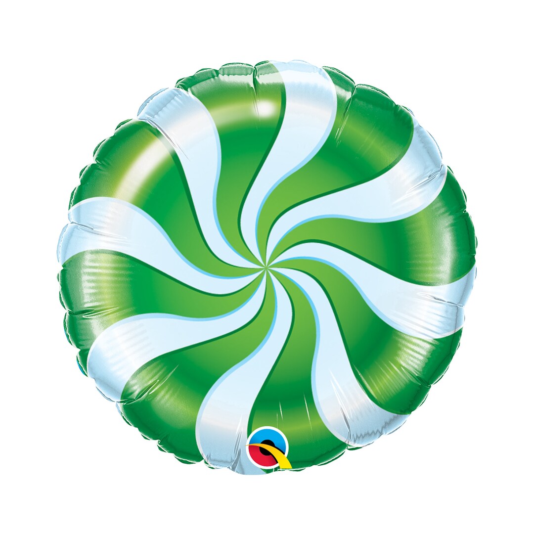 Green Candy Swirl Balloon 18", Christmas Balloon, Christmas Party ...