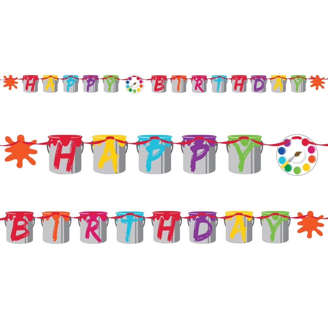 Art Party Banner, Paint Party Banner, Paint Splatter, Splatter Party ...