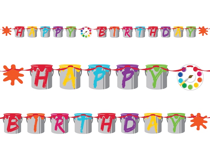 Paint Party Banner, Art Party Banner, Art Party Garland, Paint Splatter ...