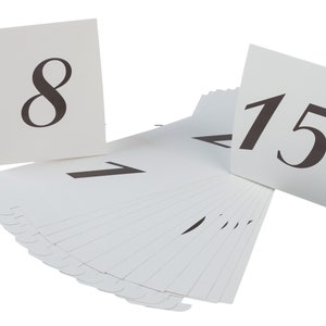 15 Seating Table Cards, Numbers 1 - 15, Printed on Both Sides, Cards ...