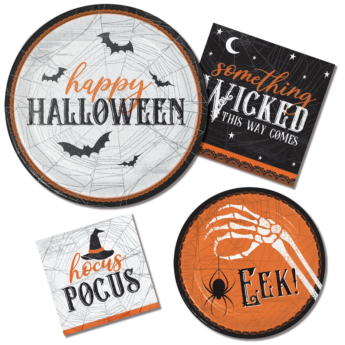 8 Happy Halloween Plates 9", Halloween Bats, Bats Plate, Halloween ...
