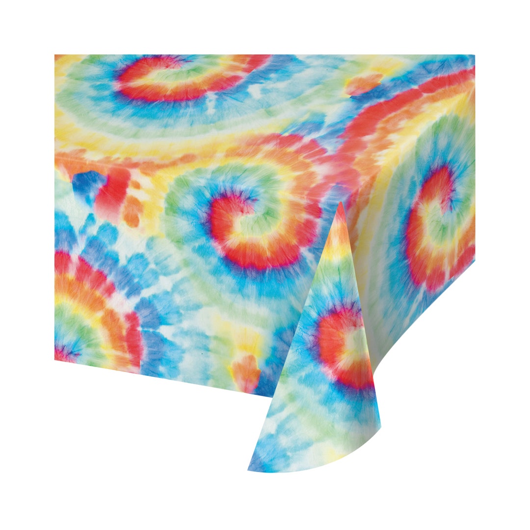 Tie Dye Tablecloth, Tie Dye Party, Tie Dye Table Cover, Tie Dye ...