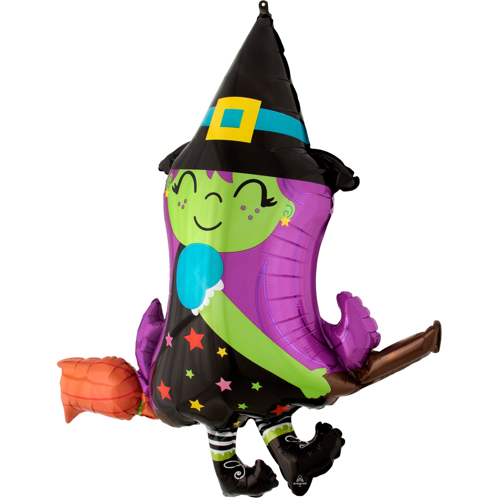 38 Witch on a Broom Balloon Happy Halloween Halloween - Etsy