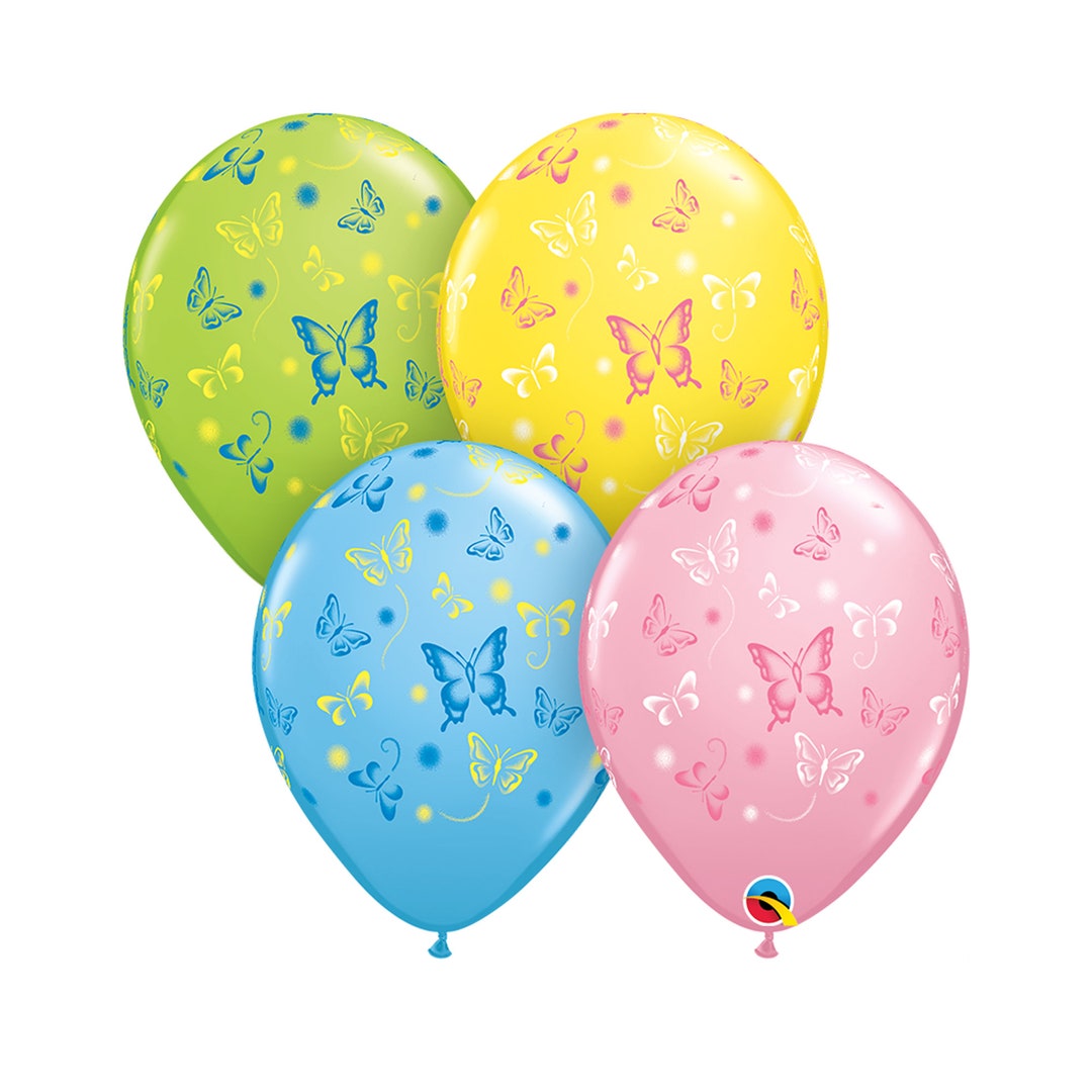 Five Butterfly Balloons Latex, Baby Shower Balloons, Beautiful ...