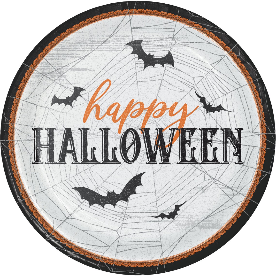 8 Happy Halloween Plates 9", Halloween Bats, Bats Plate, Halloween ...
