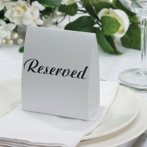 Reserved Seating Table Cards Printed on Both Sides Cards - Etsy