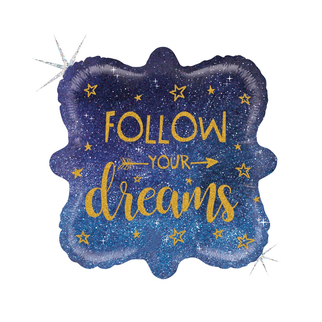 Follow Your Dreams Balloon 18", Gold Star Balloon, Mermaid Balloon ...