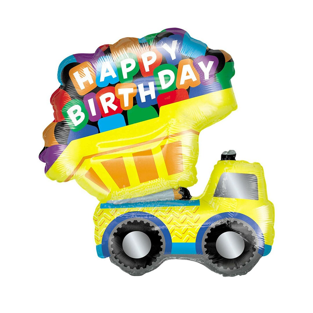 Dump Truck Balloon Foil Mylar 33", Construction Themed, Bulldozer ...