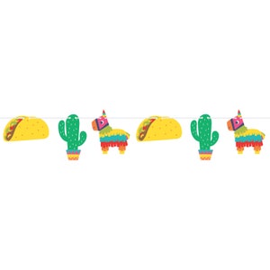 Fiesta Banner, Taco Party, Llama Party, Cactus Party, Cinco De Mayo ...