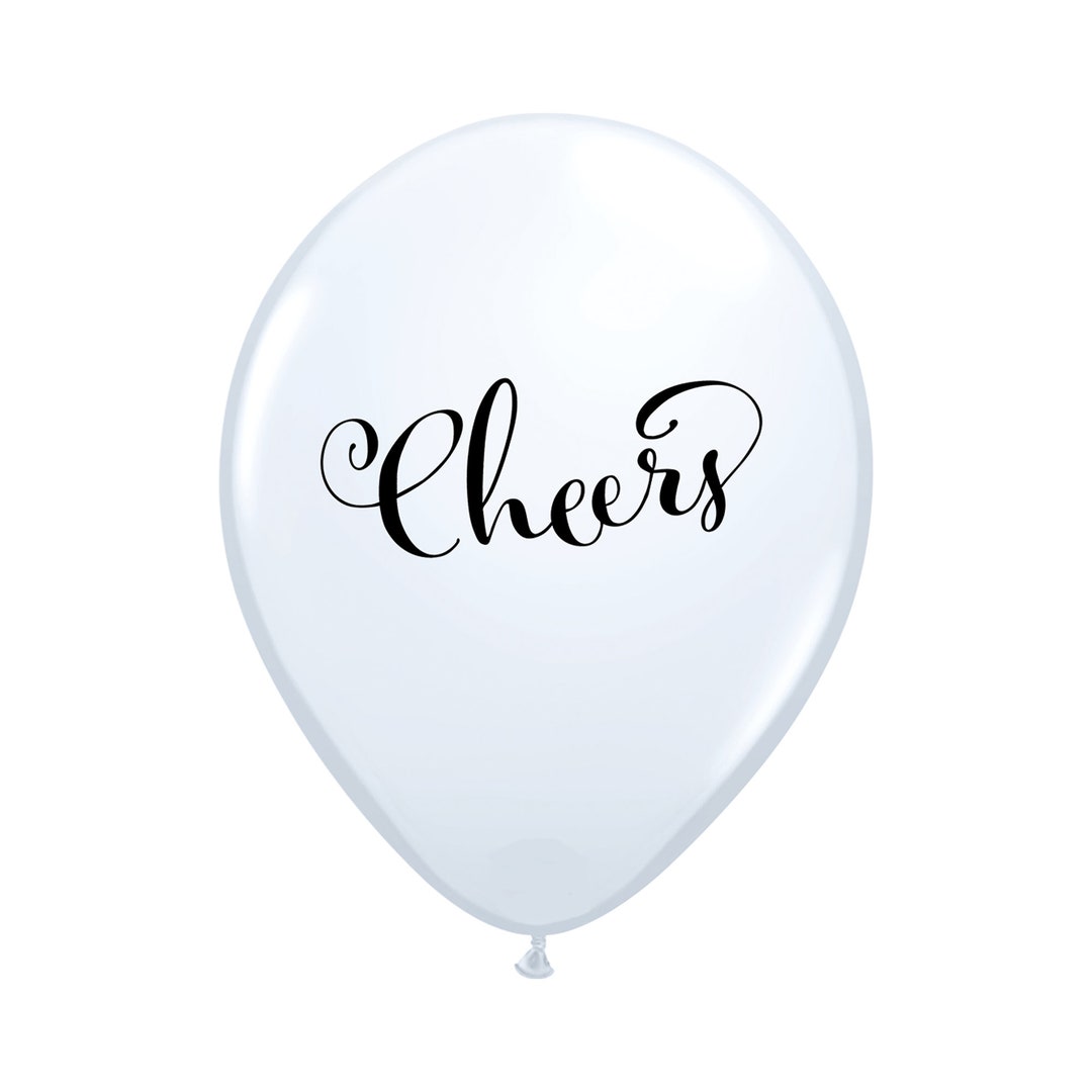 White Cheers Balloon, Cheers Letter Balloon, Champagne Balloon, Bridal ...