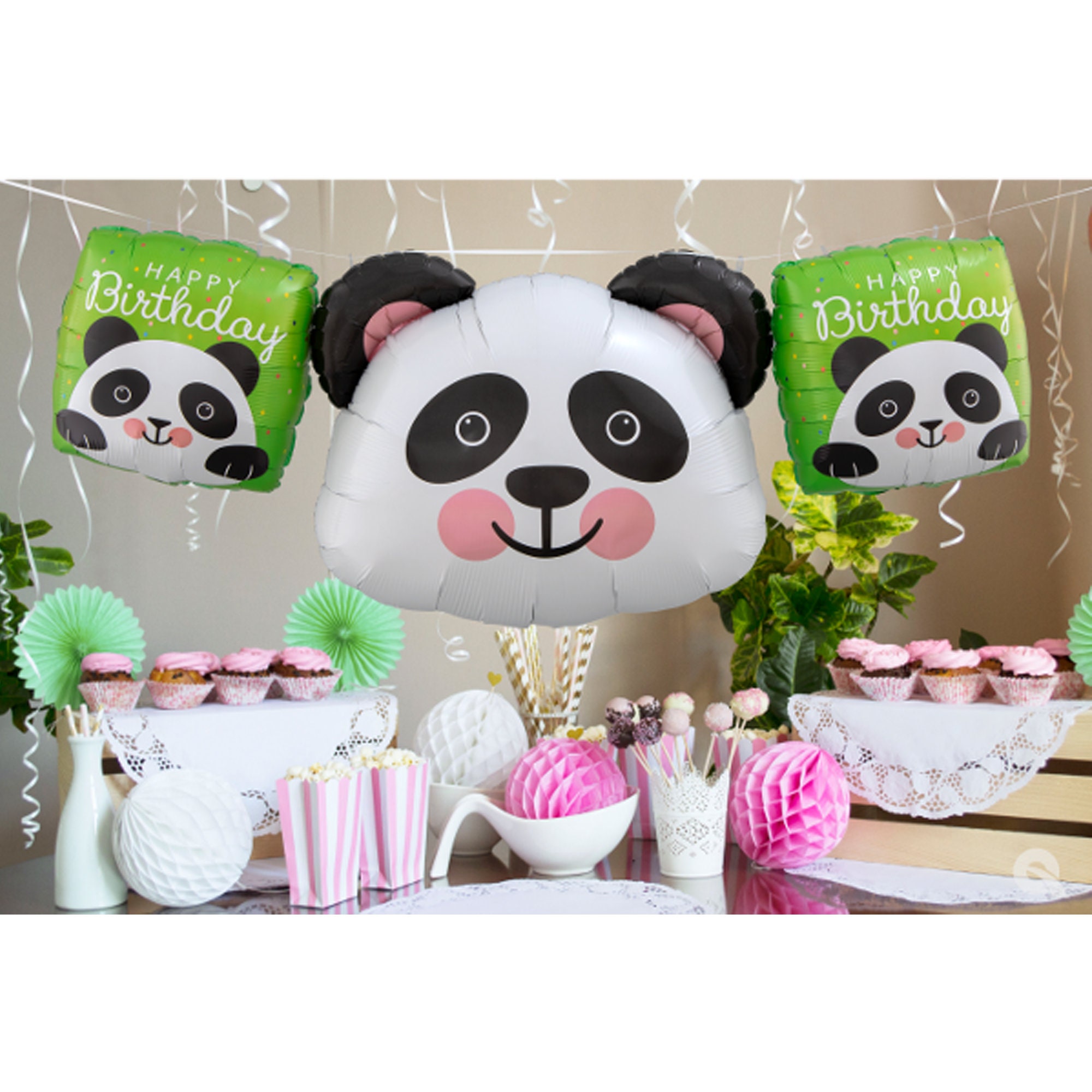 Happy Birthday Panda Balloon 18", Baby Shower Balloon, Tropical Balloon ...