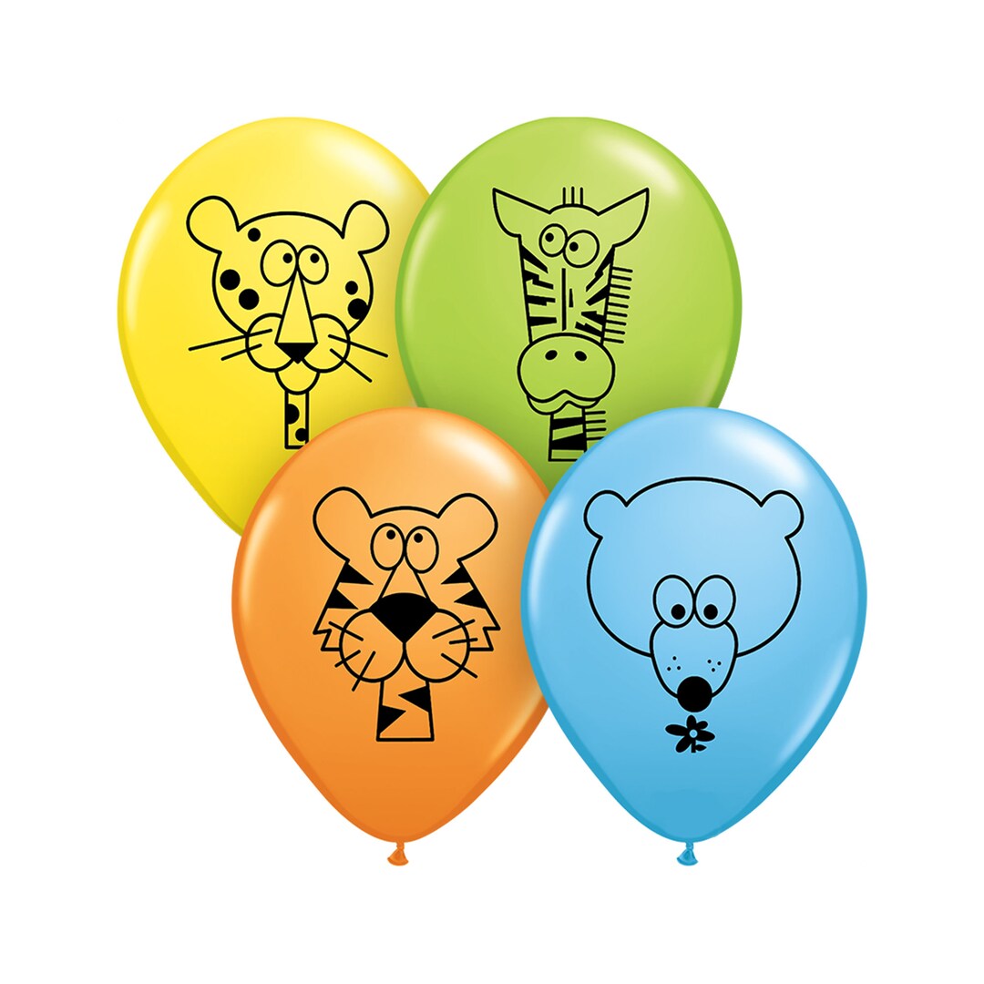 Five Jungle Animal Balloons, Safari Party, Jungle Party, Jungle ...