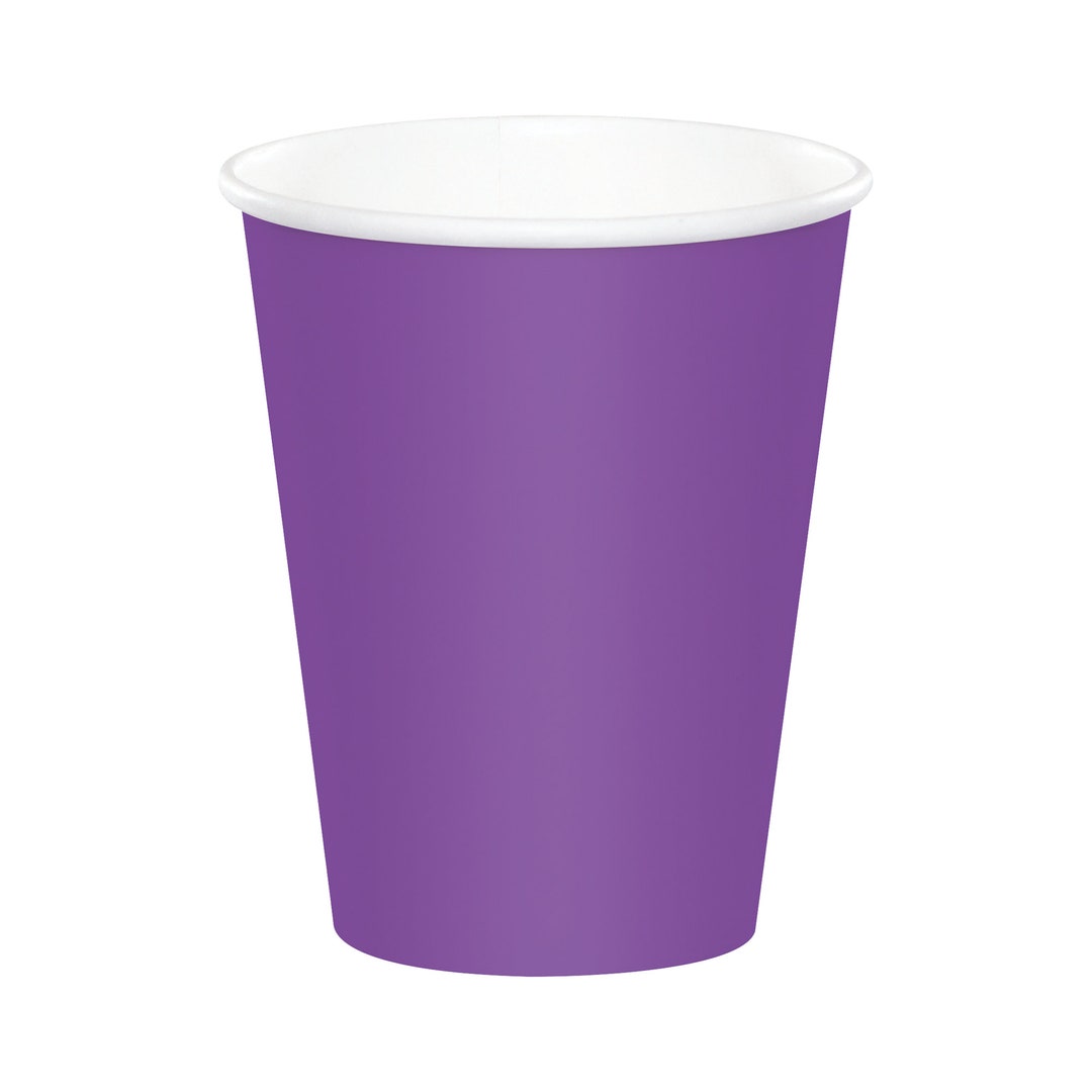 24 Purple Paper Cups 9 Oz, Baby Shower Cups, Halloween Party Cups ...