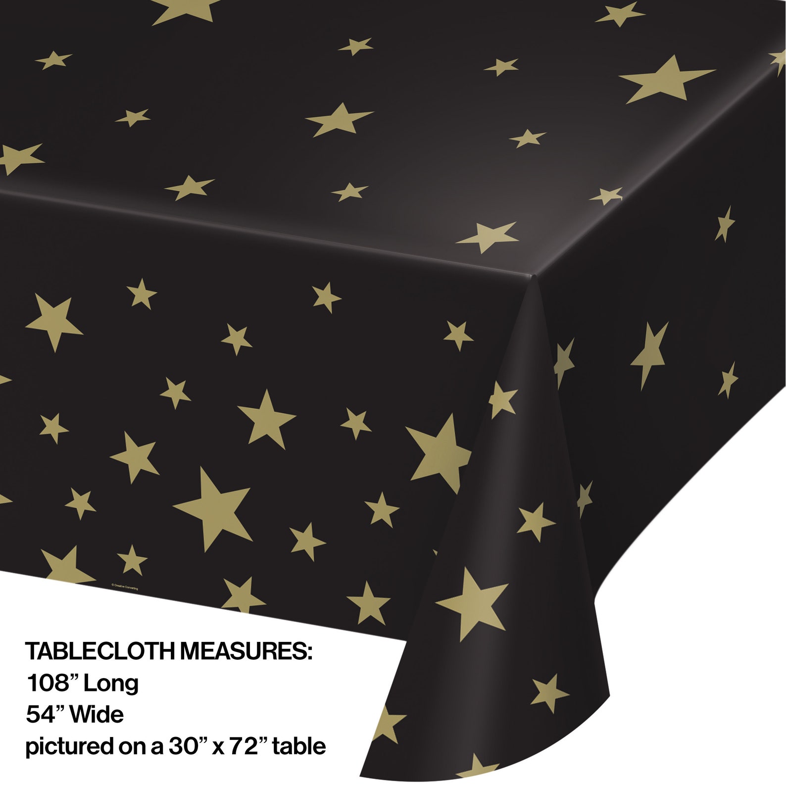 Black and Gold Star Tablecloth Space Tablecloth Gold Star - Etsy