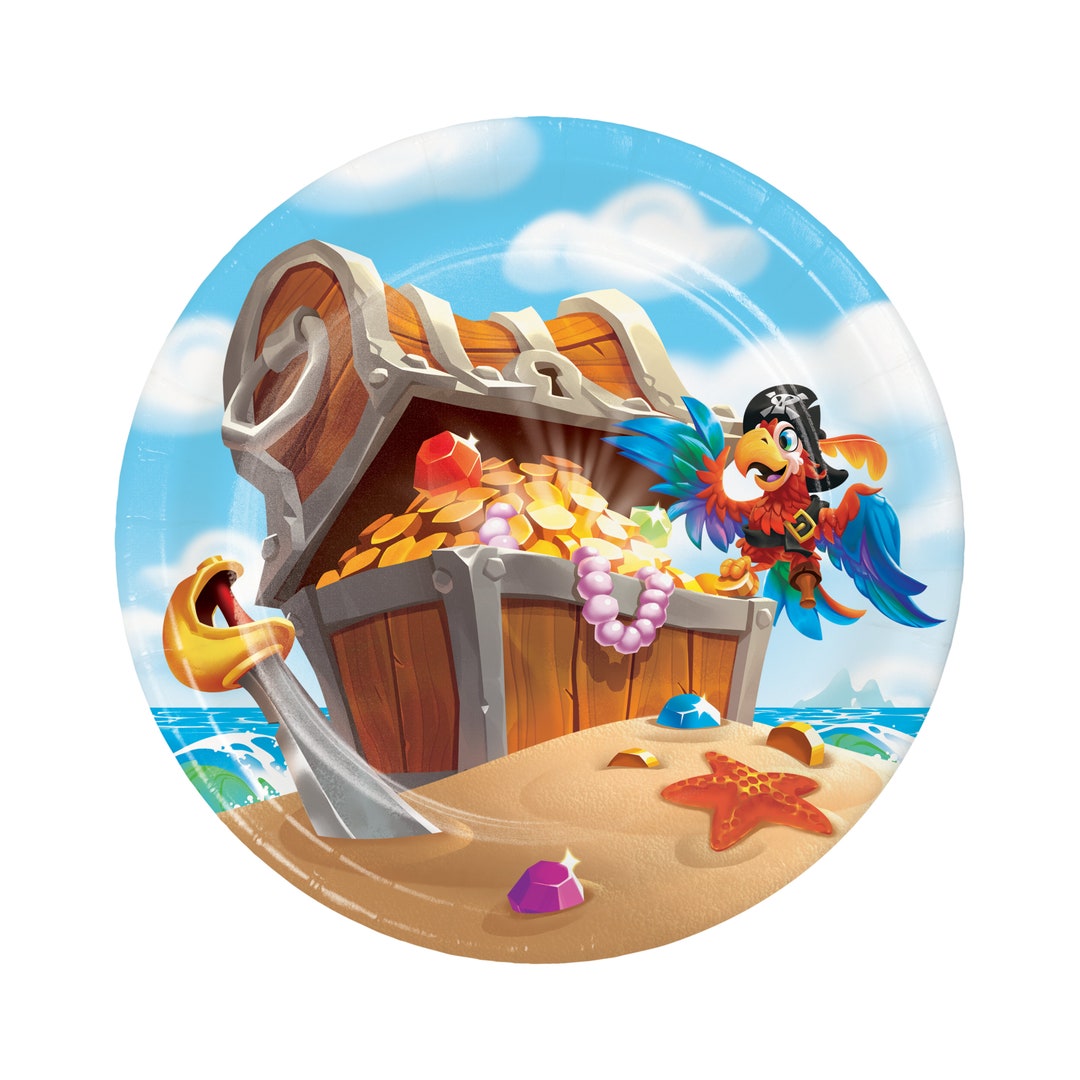 8 Pirate Plates 7", Pirate Birthday, Skull and Crossbones, Pirate ...