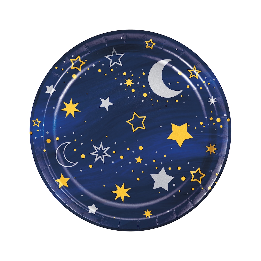 8 Stars and Moons Plates 7", Crescent Moon, Starry Night, Twinkle ...
