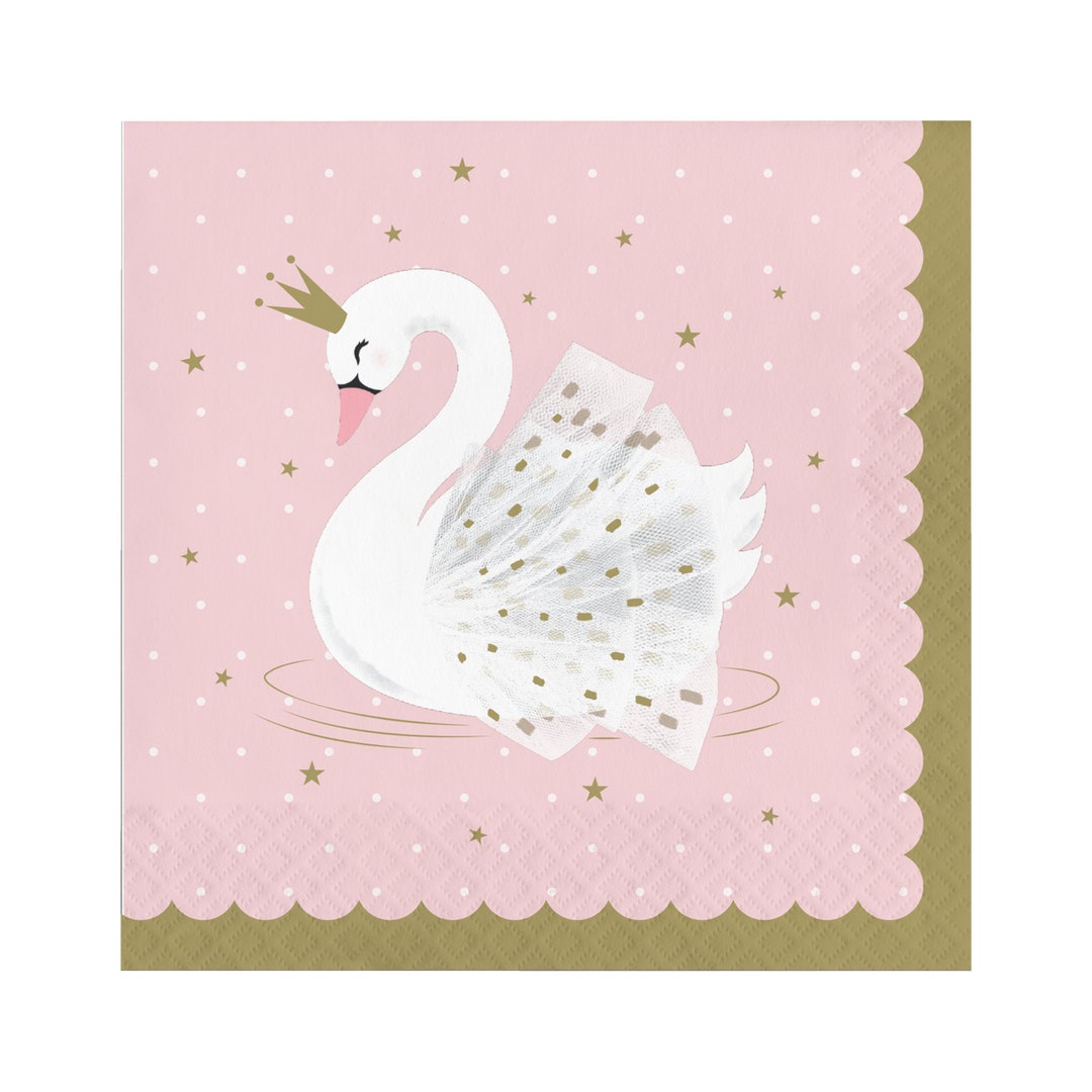 16 Large Swan Napkins, Swan Party, Swan Baby Shower, Swan Princess ...