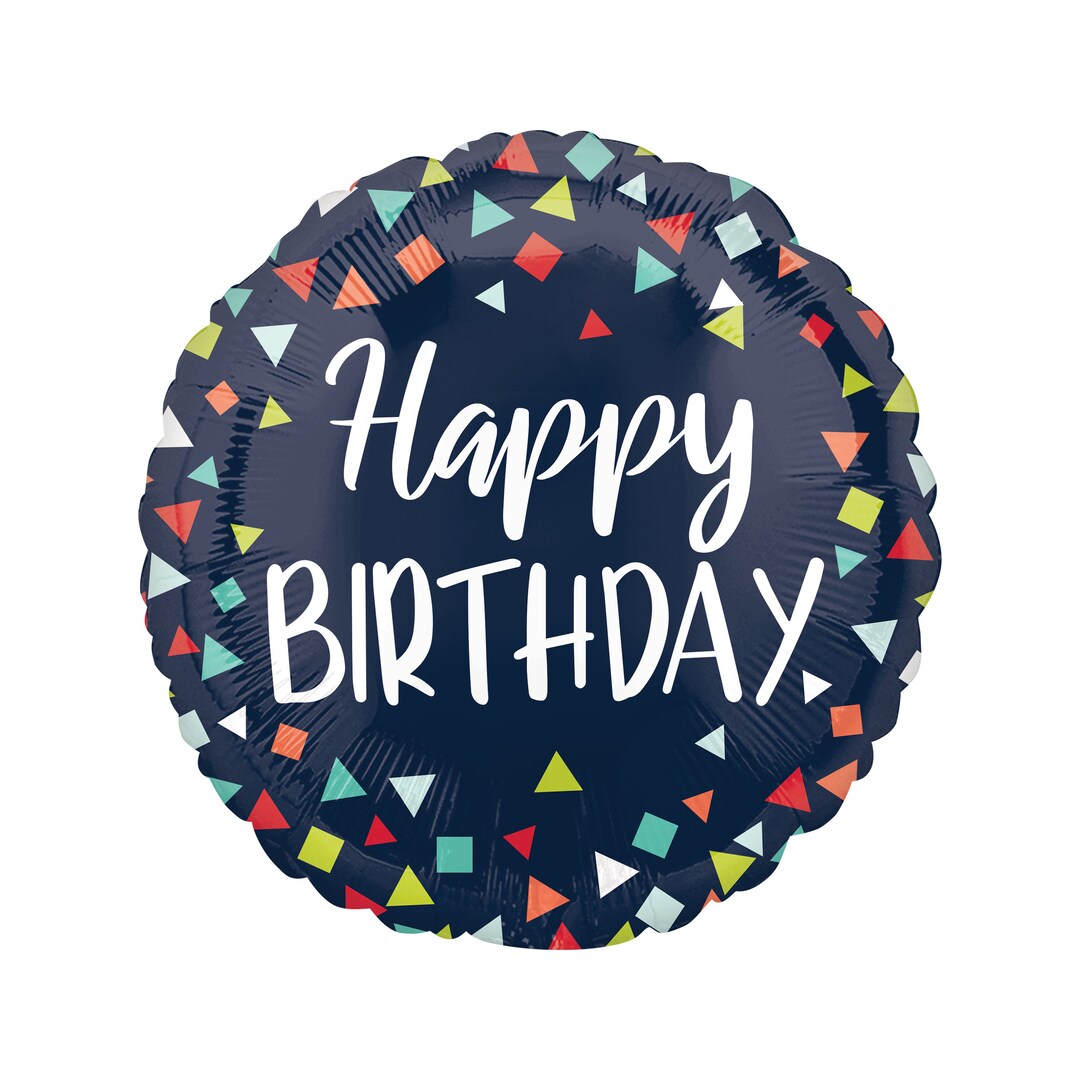 Happy Birthday Confetti Balloon 18", Birthday Party, Birthday Balloon ...