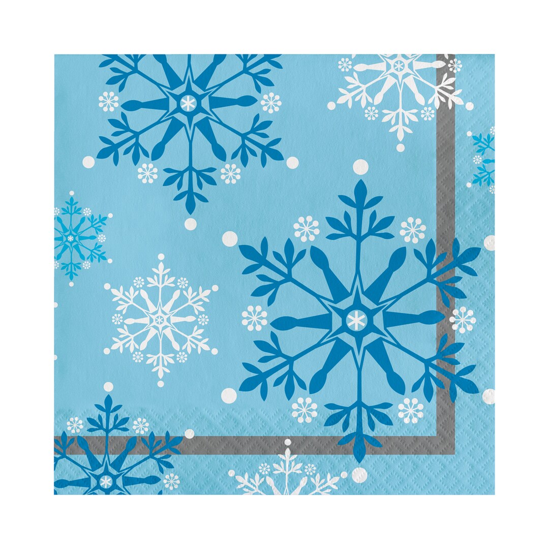 16 Large Blue Snowflake Napkins, Snow Princess Napkin, Princess Party ...