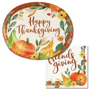 8 Give Thanks Plates 9", Thanksgiving Plate, Fall Harvest Plate, Fall ...