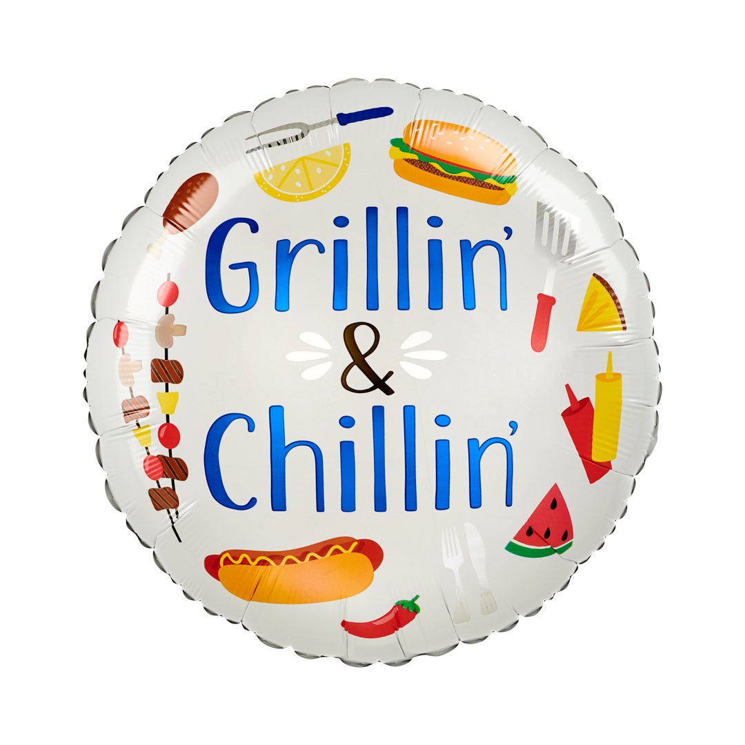 Grillin and Chillin Balloon 18", Cookout Balloon, BBQ Balloon, Grilling ...
