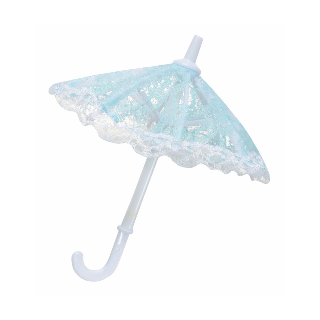 6 Mini Blue Lace Umbrellas as Party Favors for Baby Showers 7", Event ...