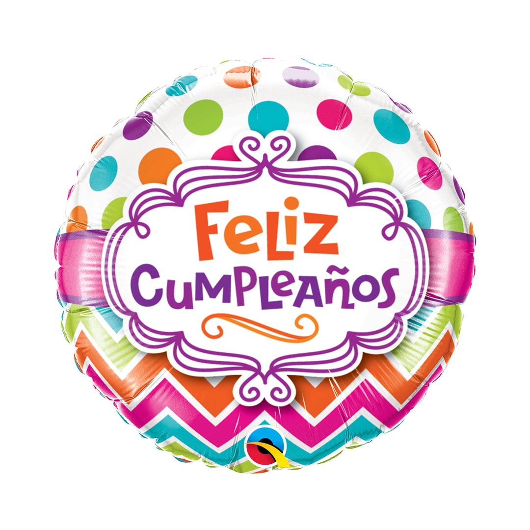 Feliz Cumpleanos Balloon 18", Polka Dot Balloon, Happy Birthday Balloon ...