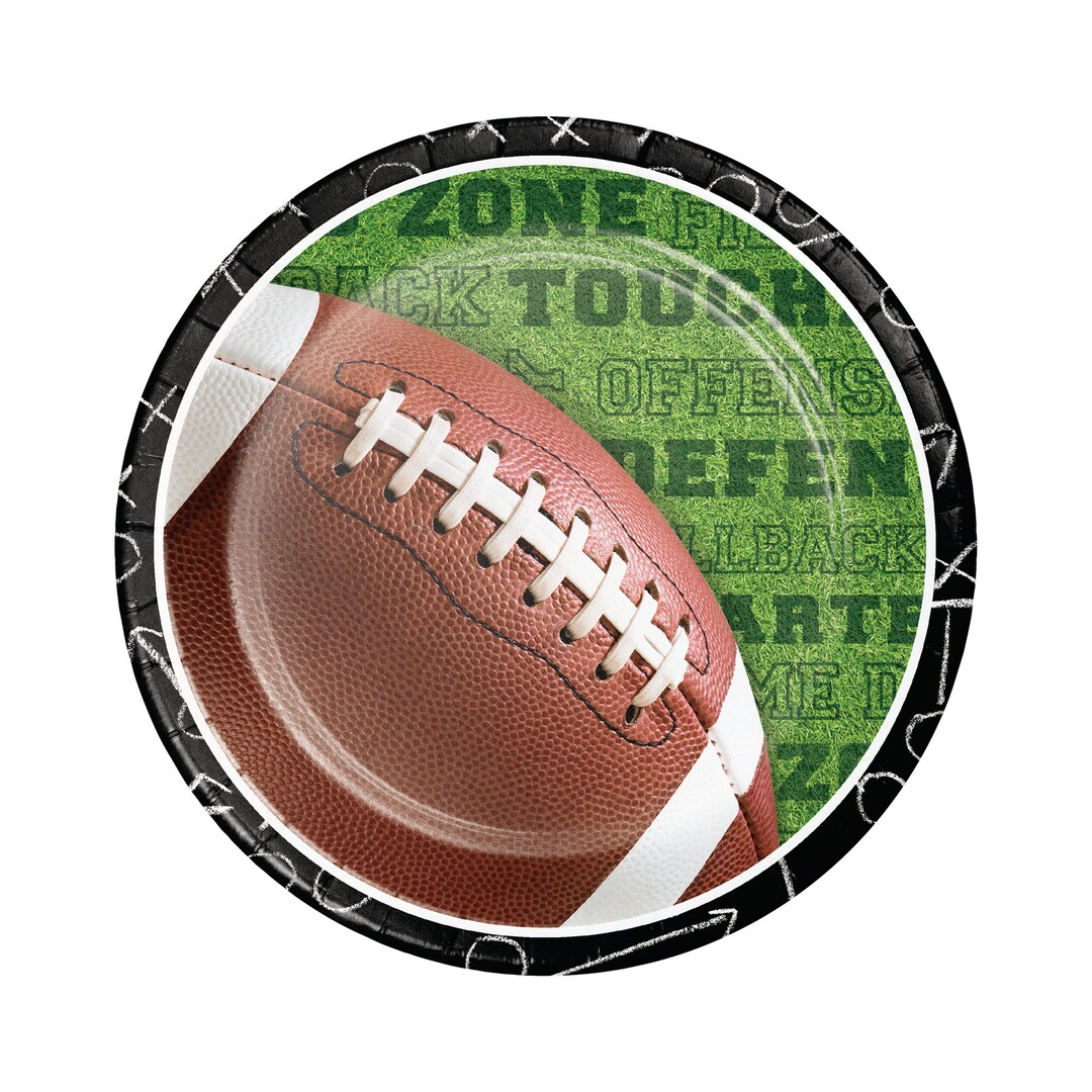 8 Football Plates 9", Football Party Plates, Sports Themed Party ...