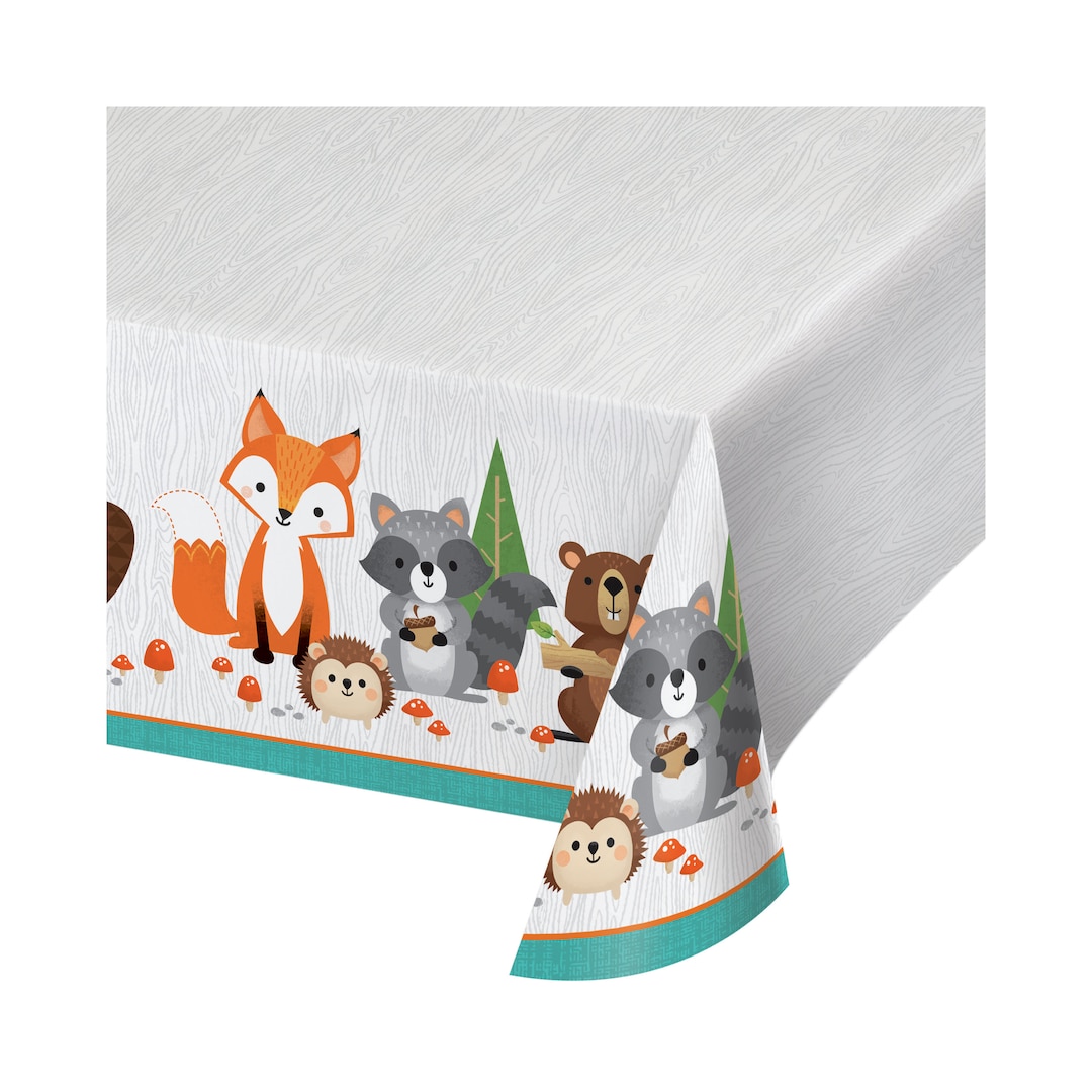 Woodland Tablecloth, Wild One Tablecloth, Forest Animal Tablecloth ...