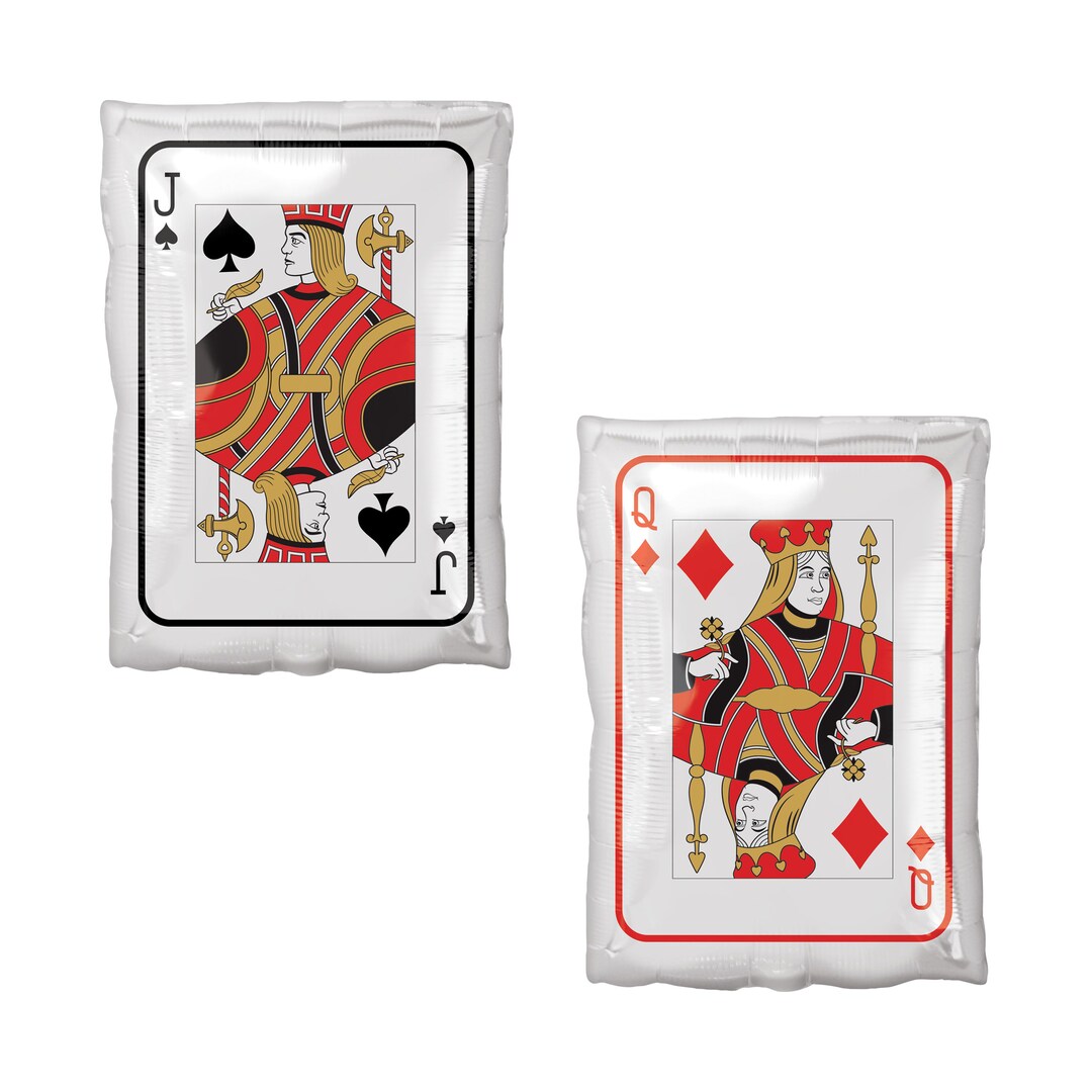 Jack & Queen Card Balloon 17", Gambling Balloon, Poker Chip Balloon ...