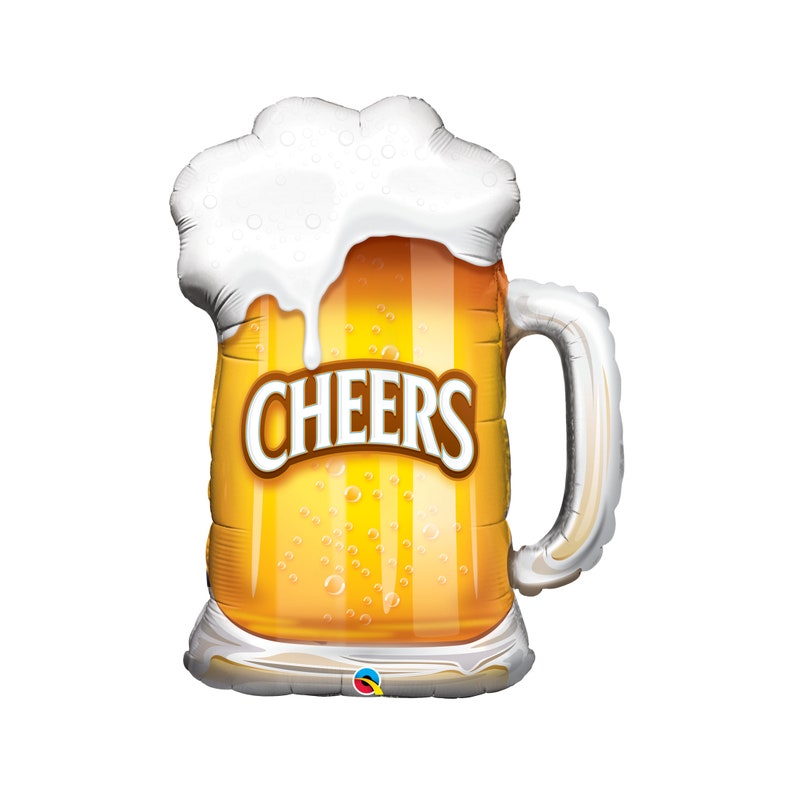 Jumbo Cheers Beer Mug Balloon Foil Mylar 35", Wine Glass Balloon ...