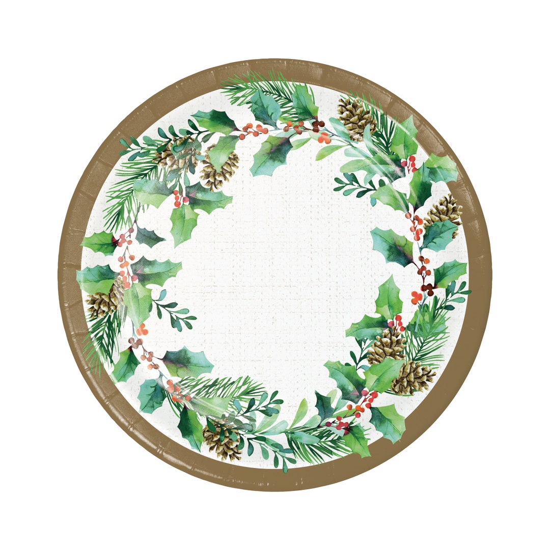 8 Christmas Wreath Plates 7, Christmas Plates, Christmas Party ...